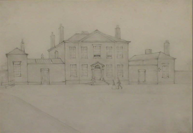 L.S.Lowry, Lowry, original, drawing, bellevue house leaf square