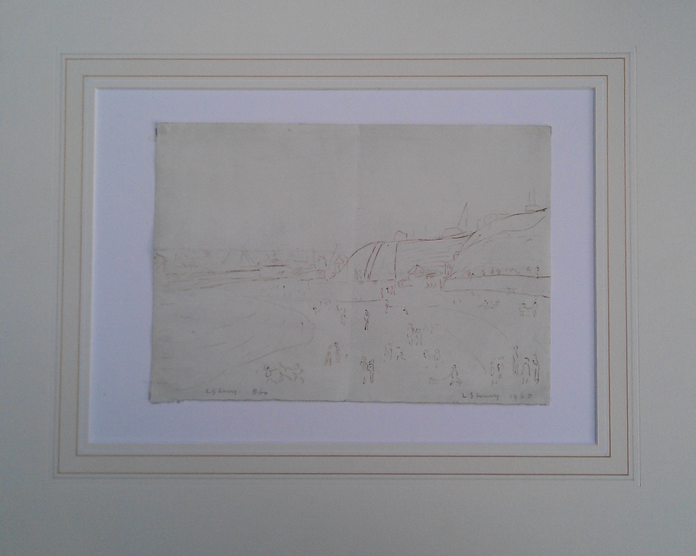 L.S.Lowry, Lowry, original, drawing, figures on a beach